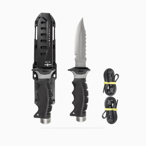 SeaSoft Nite Edge Glow in the Dark Blunt Titanium BC Knife with Double ...